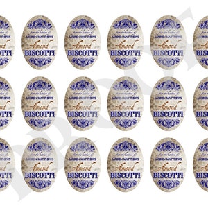 Italian Biscotti Labels, Homemade Biscotti Stickers, Italian Cookie ...