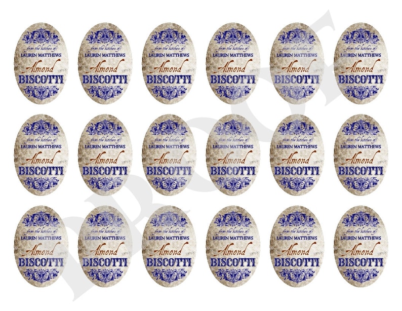Italian Biscotti Labels, Homemade Biscotti Stickers, Italian Cookie ...