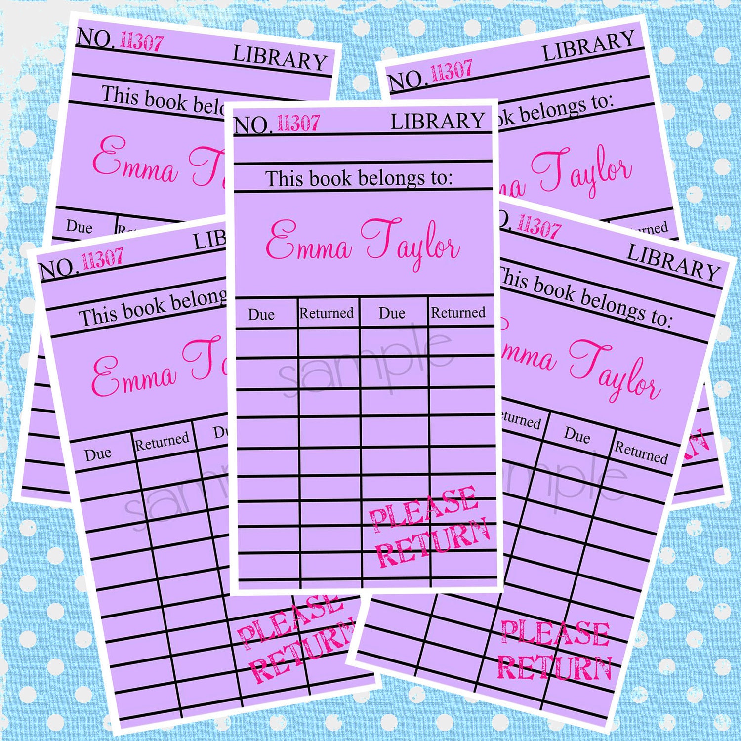 Personalized Library Book Stickers 4 Pastel Colors to Choose - Etsy