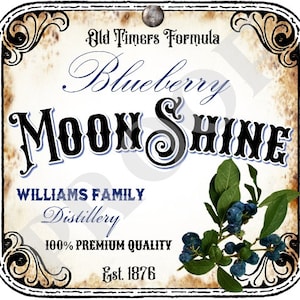 Waterproof Moonshine Labels, Large Homemade Moonshine Labels, Peach ...