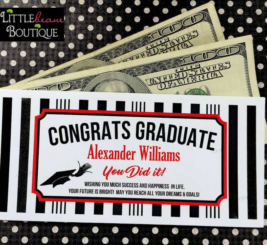 Graduation Money Envelopes, Graduation Money Gift, High School ...