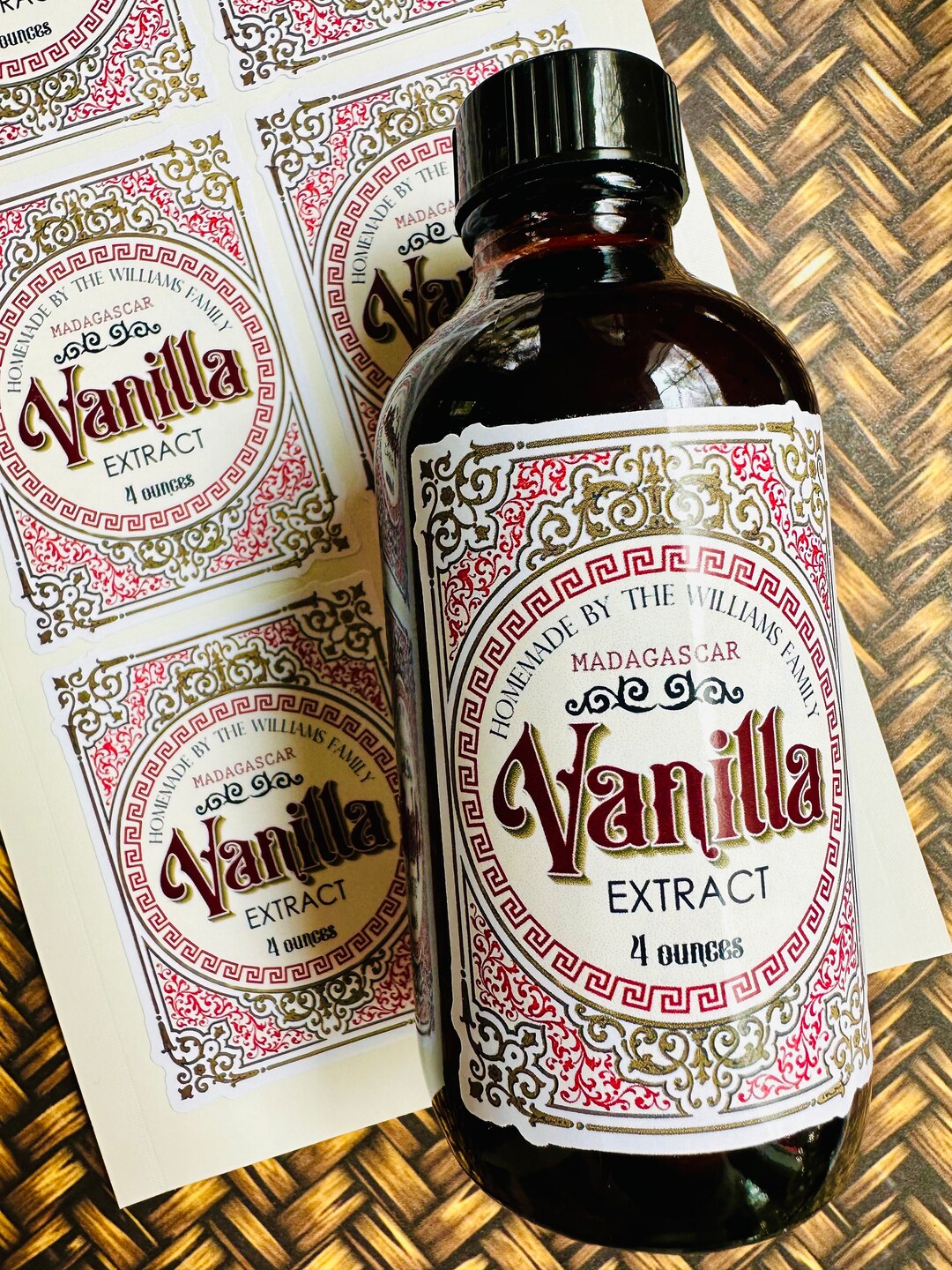 Waterproof Vanilla Extract Labels, Personalized Vanilla Extract ...