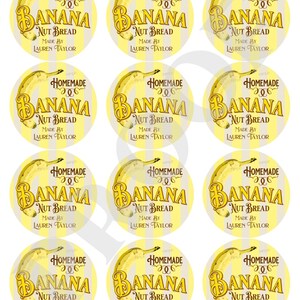 Banana Nut Bread Labels, Banana Stickers, Banana Bread Baking Labels ...