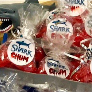 Shark Bait Stickers, Shark Chum Favors,shark Party,shark Stickers,shark ...