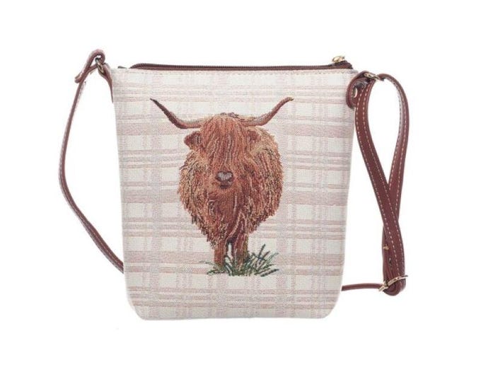 Highland Cow Shoulder Sling Bag Cross Body Tapestry Bag - Etsy