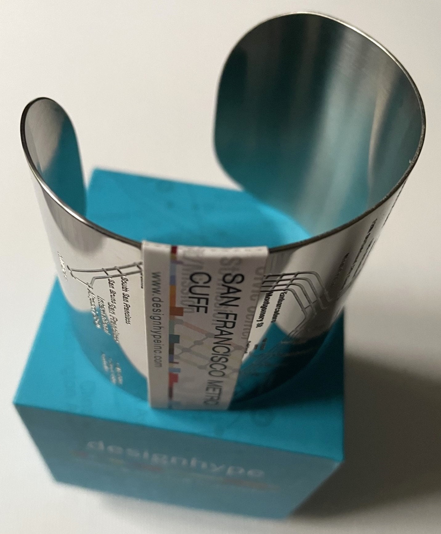 San Francisco Subway Map Cuff Bracelet Embossed Stainless Steel ...