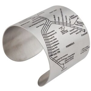 San Francisco Subway Map Cuff Bracelet Embossed Stainless Steel ...