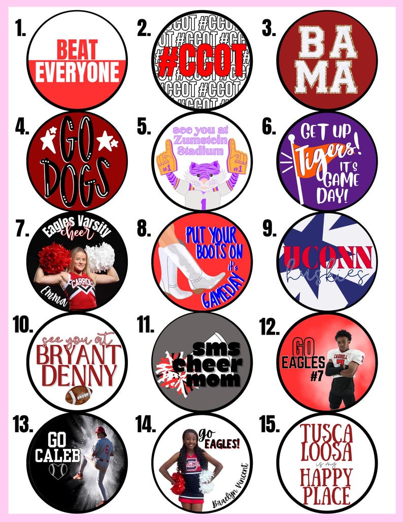 Custom Game Day Buttons: Personalized Team Spirit Pins, 3 Inch - Etsy