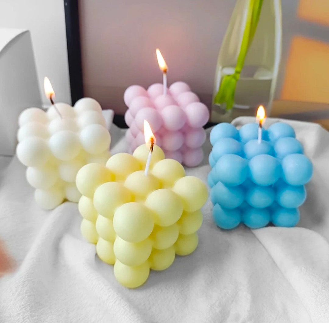 Bubble Candle Cube, Square Bubbles Candles, Scented Soy Wax Candle - Etsy