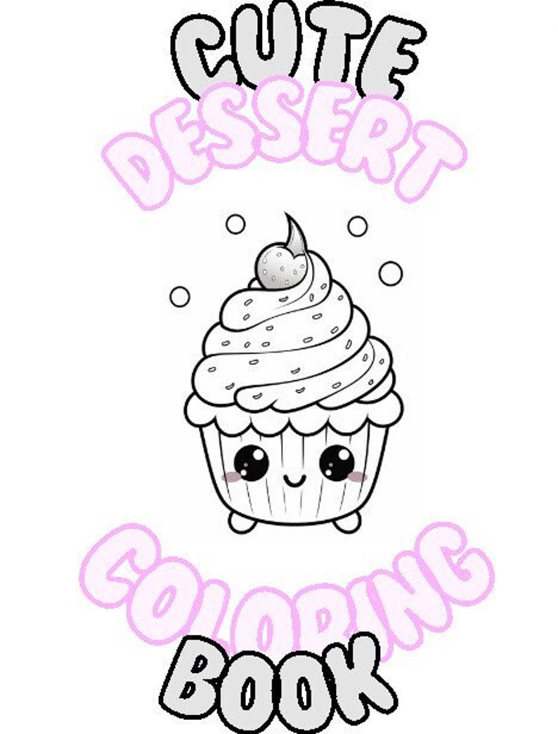 Cute Dessert Coloring Book 25 Pages - Etsy
