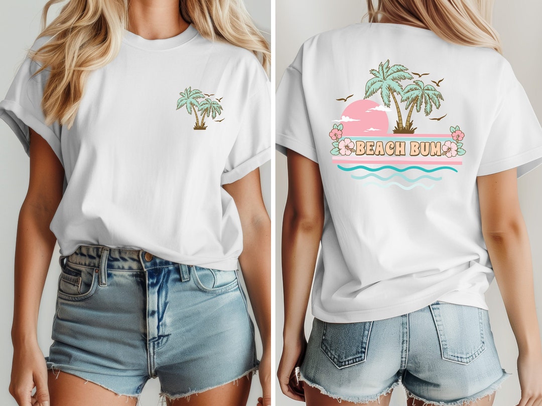 Beach Bum T-shirt, Shirts for Friends, Palm Tree Summer T-shirt, Trendy ...