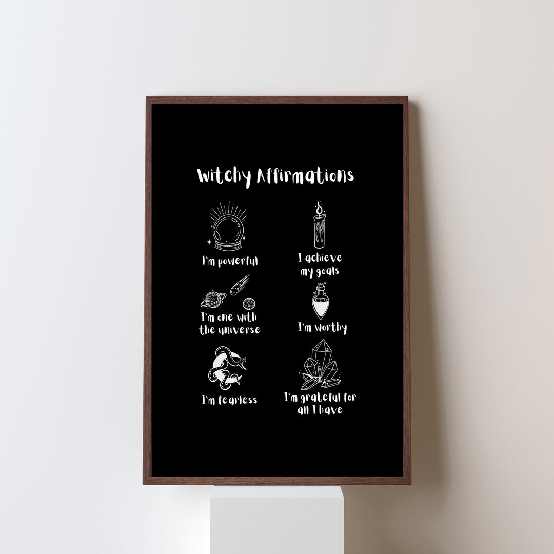 Witchy Affirmations Poster - Magic Poster - Positive Affirmations ...