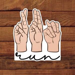 LR Run Sign Language Vinyl Decals - Etsy