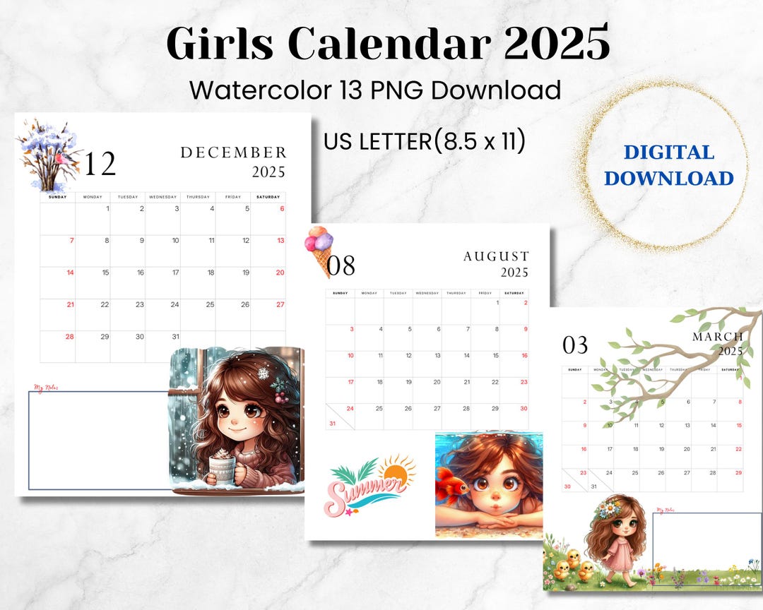 Wall Calendar 2025, Kids Calendar, Gift Idea, Birthday Gift, Kids Gift ...