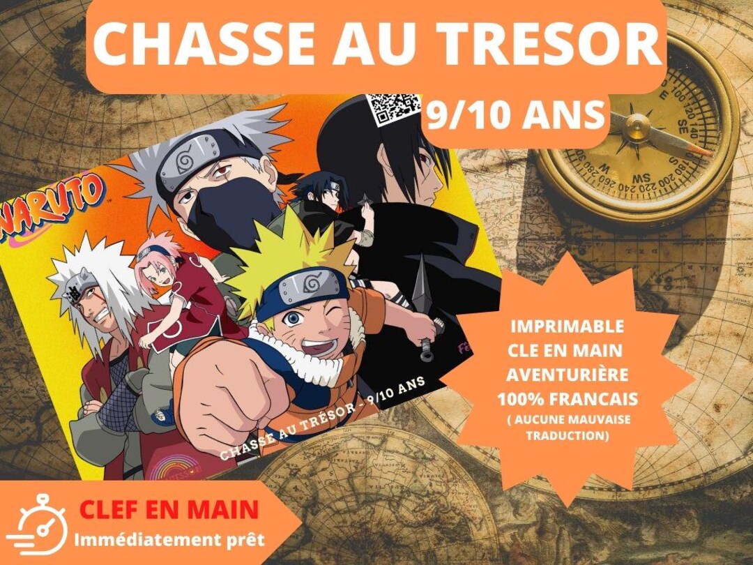 9/10 Years Naruto Treasure Hunt in French Indoors and Outdoors - Etsy