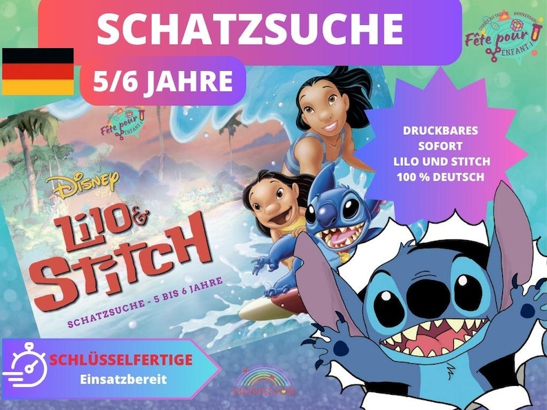 5/6 Years of Versions of LILO and STITCH in German, Both Original and ...