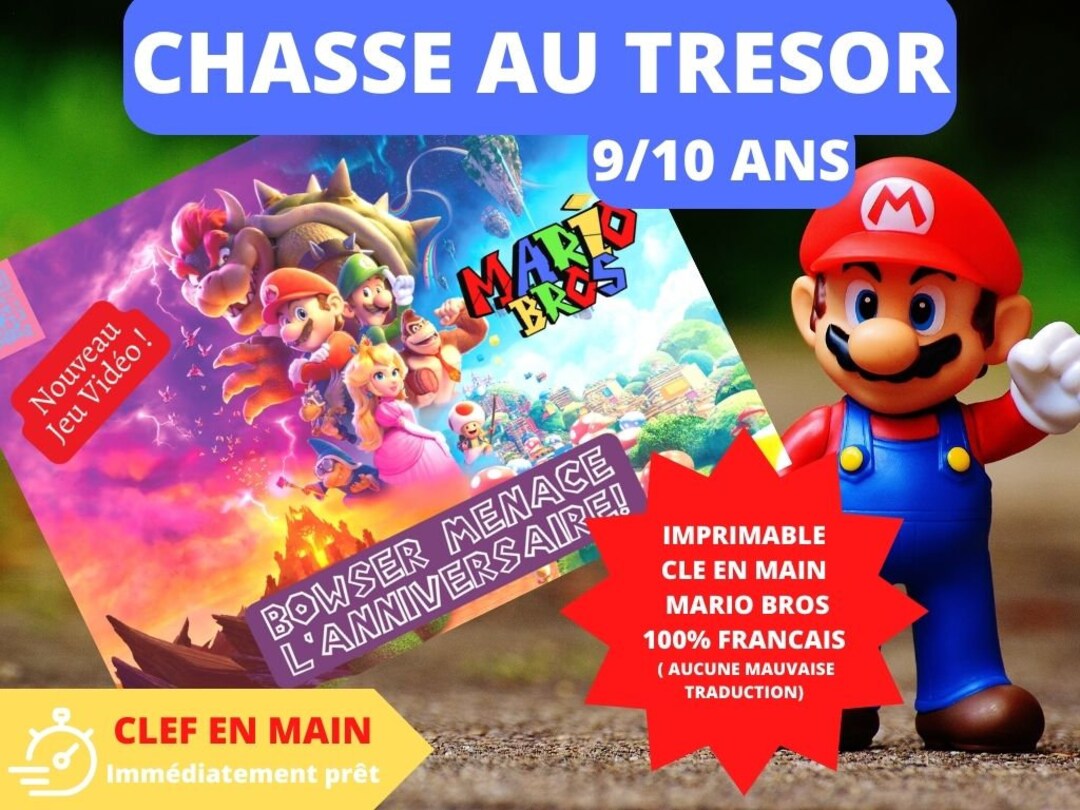 9/10 Years Mario Treasure Hunt in French Indoors and Outdoors - Etsy