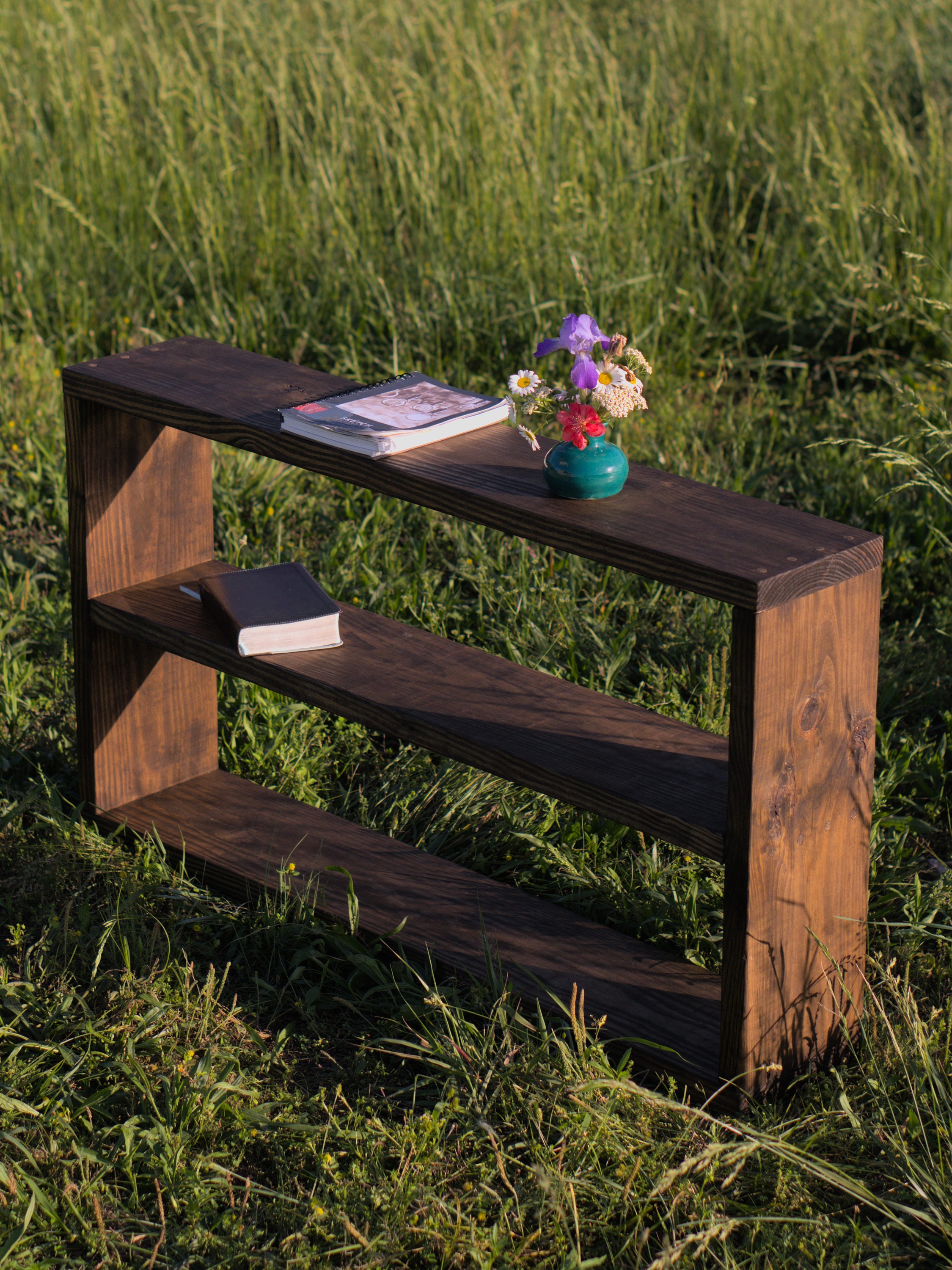 Rustic Storage Unit Made From Solid Wood | Rustic Bench | Wooden ...