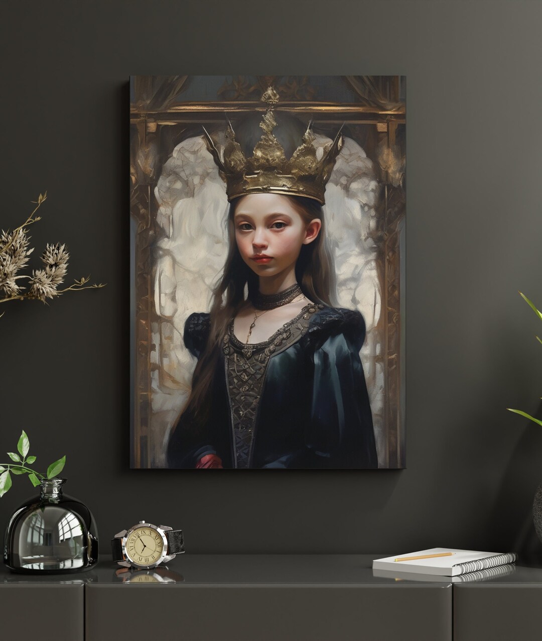 Princess Digital Art Print Wall Art Dark Aesthetic AI Art Digital ...