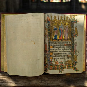 Book of Hours 1300-1325 AD Facsimile Deluxe Leather-bound Faithful ...