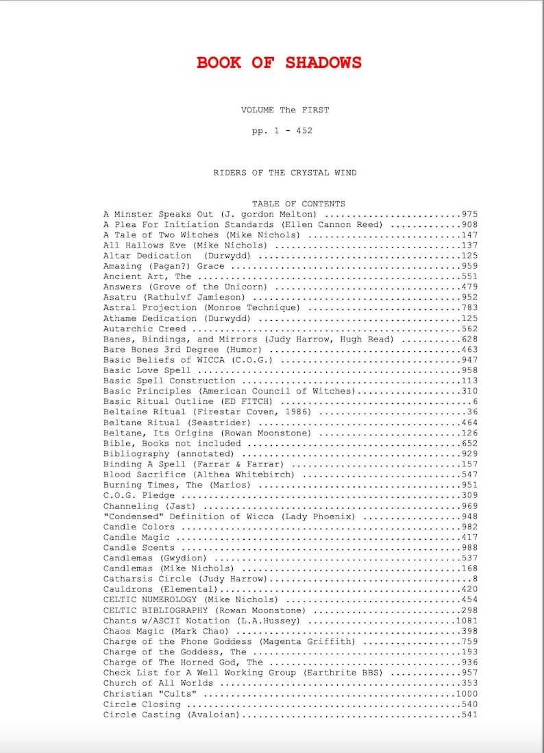 Witches Book of Shadows 2840 Pages Spells Witchcraft Potions Rituals ...