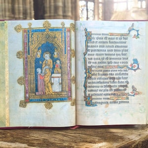 Book of Hours 1300-1325 AD Facsimile Deluxe Leather-bound Faithful ...