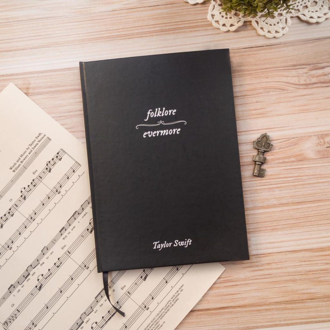 T.S. Folklore Evermore Taylor Book Lyrics Leatherback Hardback Deluxe ...