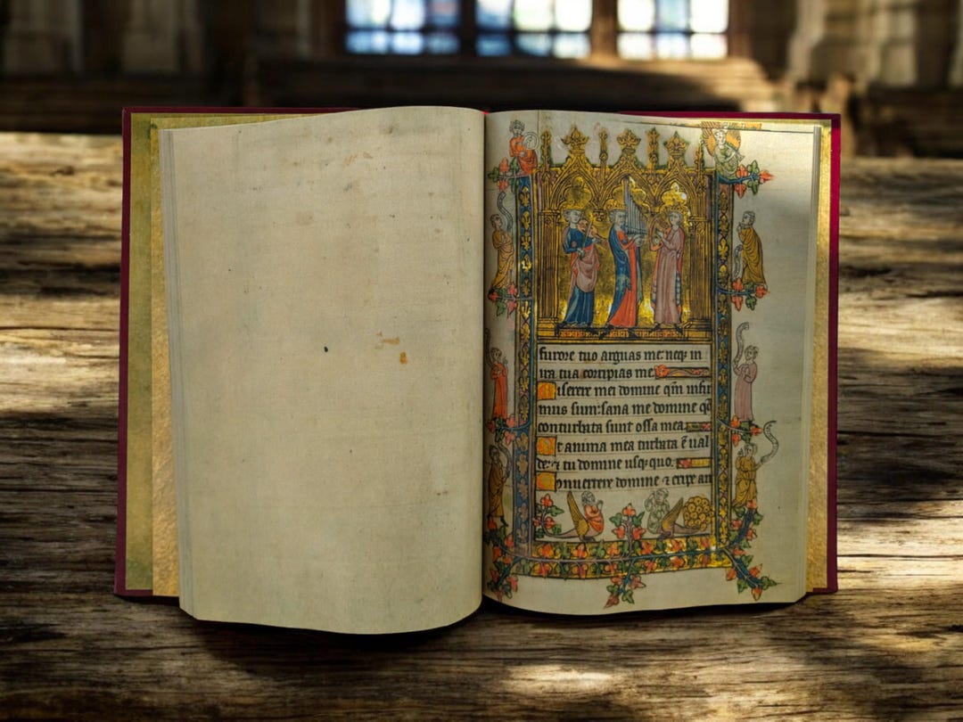 Book of Hours 1300-1325 AD Facsimile Deluxe Leather-bound Faithful ...