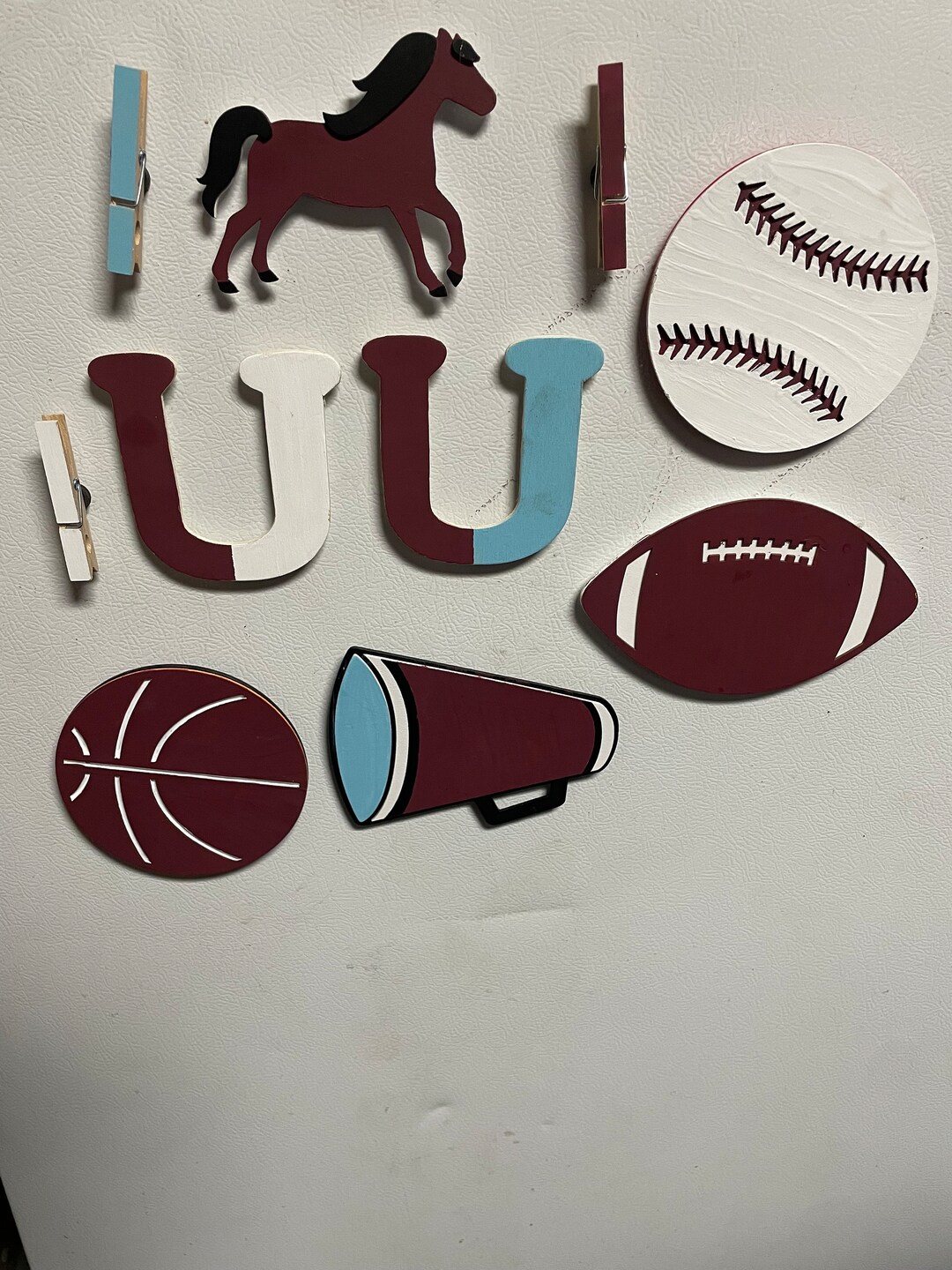 Maroon, Blue, and White- School Spirit Magnets - Etsy
