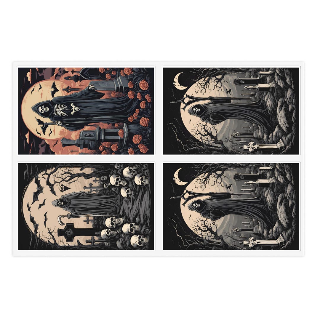 Grim Reaper Sticker Sheets - Etsy