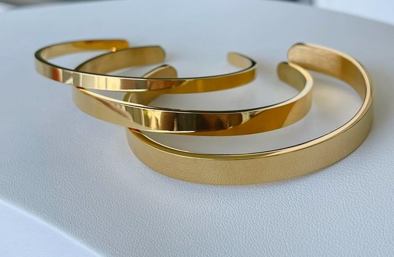 18K Gold Filled Bangle Bracelet, Engraved Name Bracelet, Custom Open ...