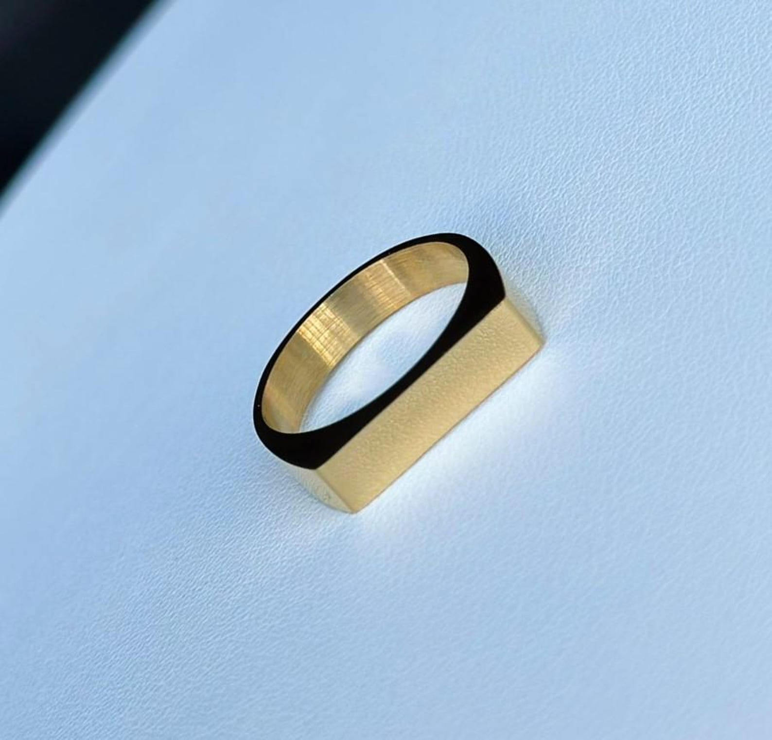 Personalized Ring, 18K Gold Signet Ring, Engraved Name Ring, Waterproof ...