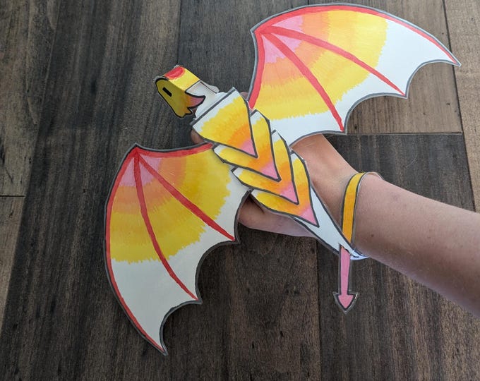 Small Hand Puppet. Sunset Dragon Hand Puppet. - Etsy