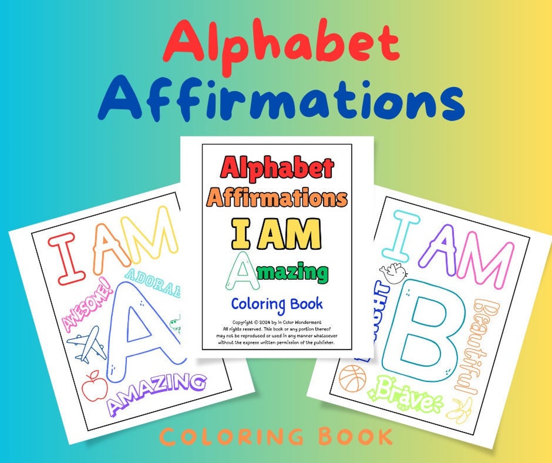 Alphabet Affirmations - Digital Coloring Book - Instant Download - Etsy