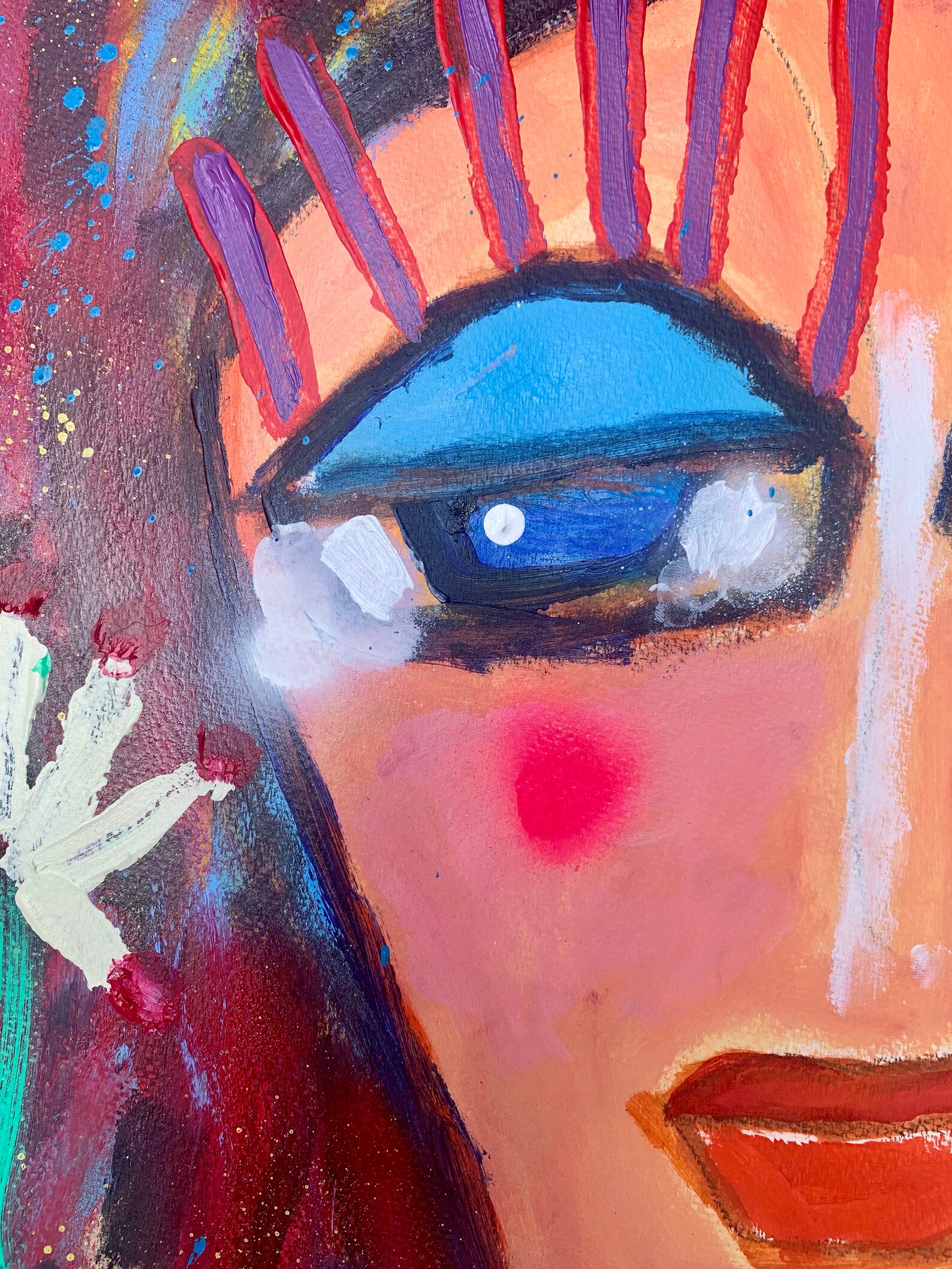 Tracey Ann Finley Original Mixed Media Paper Painting 18x24 Diva Series ...