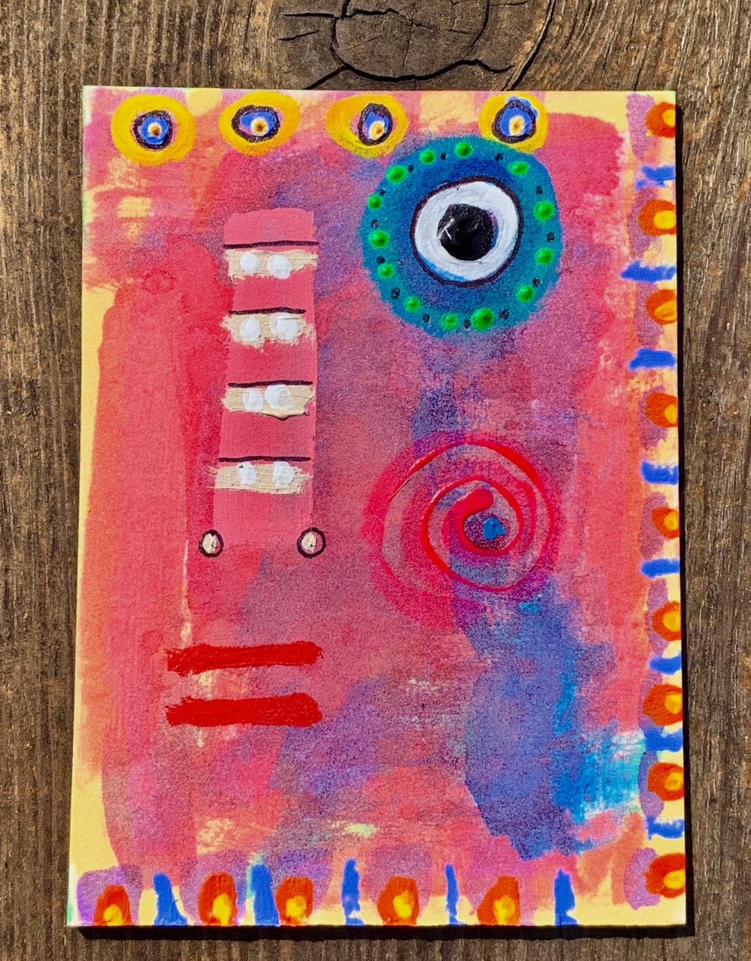 Tracey Ann Finley Original ACEO Mini Acrylic Abstract Portrait Face ...