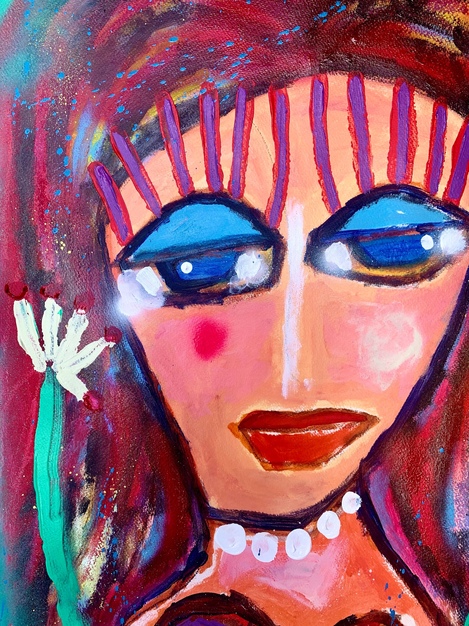 Tracey Ann Finley Original Mixed Media Paper Painting 18x24 Diva Series ...