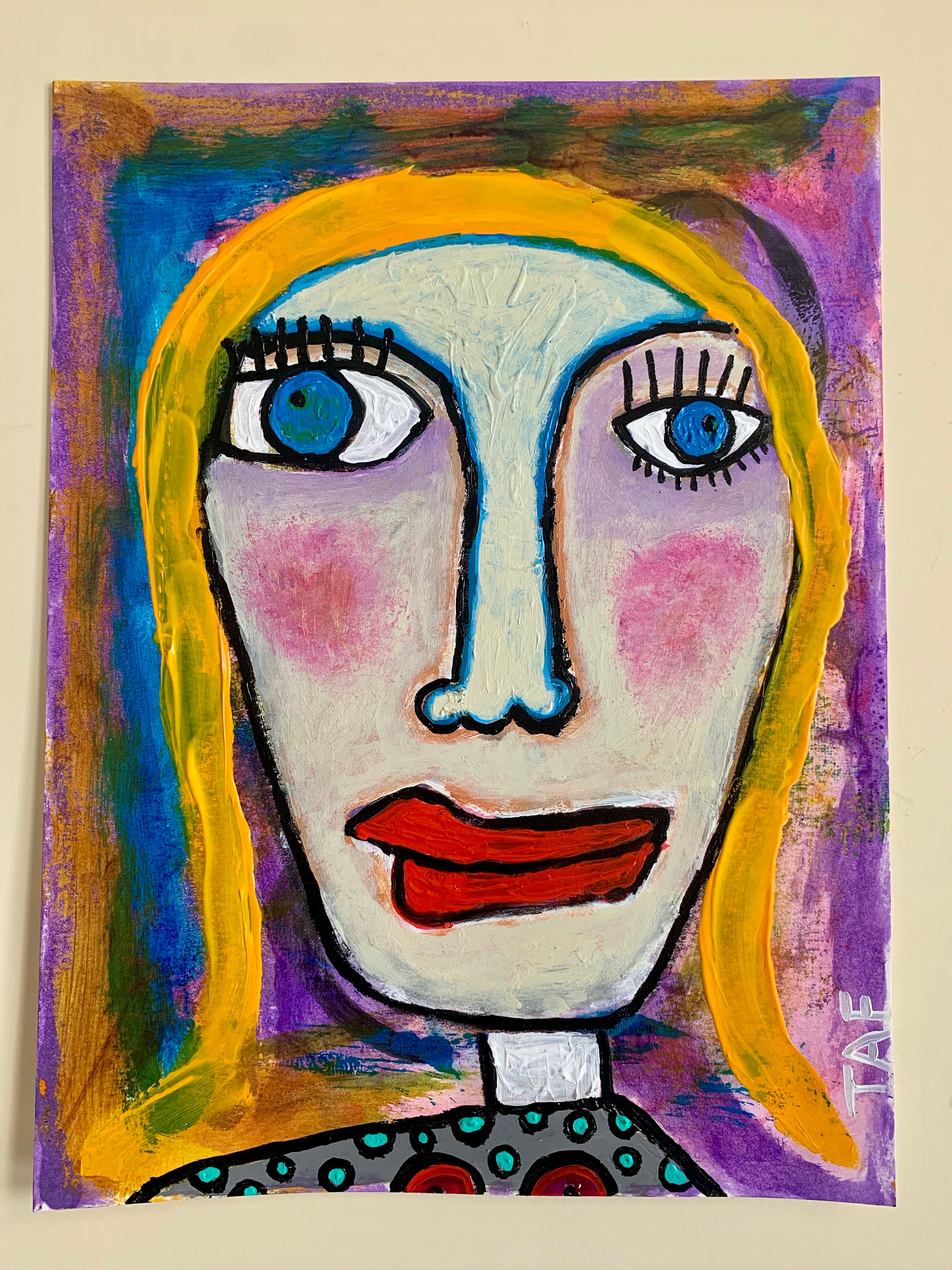 Tracey Ann Finley Original Naive Raw Brut Folk Art Acrylic - Etsy