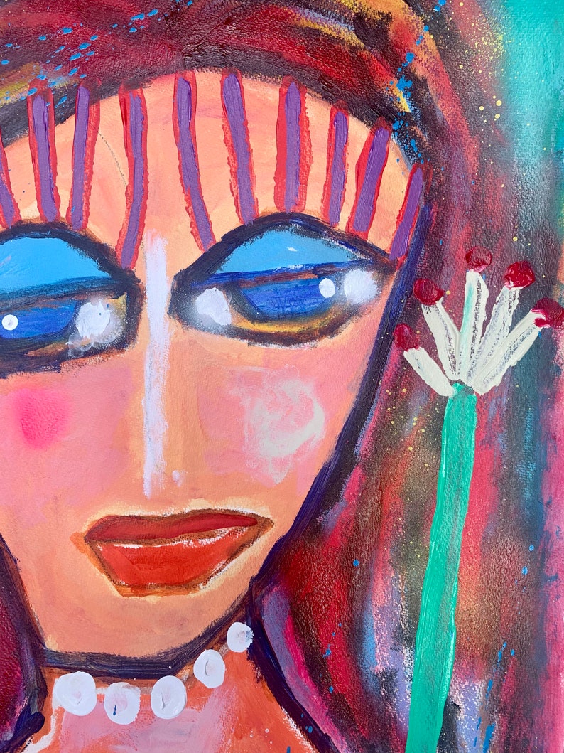 Tracey Ann Finley Original Mixed Media Paper Painting 18x24 Diva Series ...