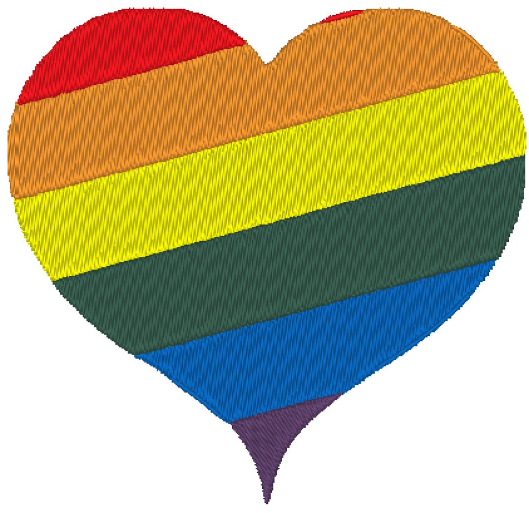 Rainbow Heart Embroidery Machine Design File With Bonus Patch - Etsy