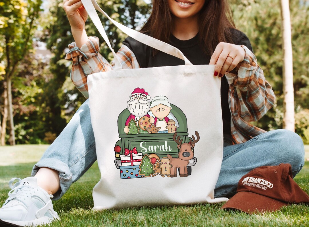 Personalized Christmas Cookie Delivery Tote Bag. Custom Holiday Season ...