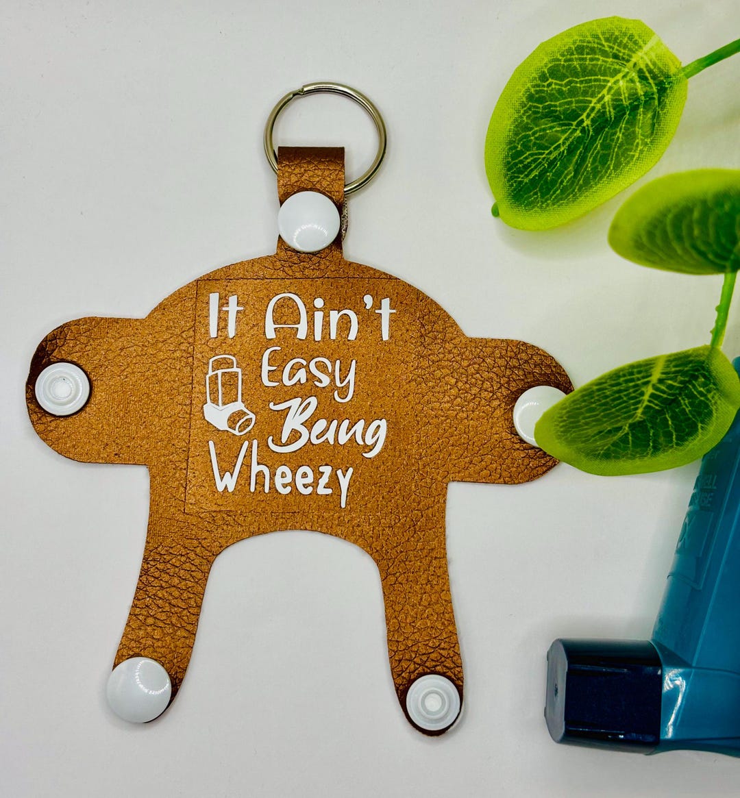 Light N Easy Tan Asthma Inhaler Wrap, Keychain, Vinyl Keyring, Inhaler ...