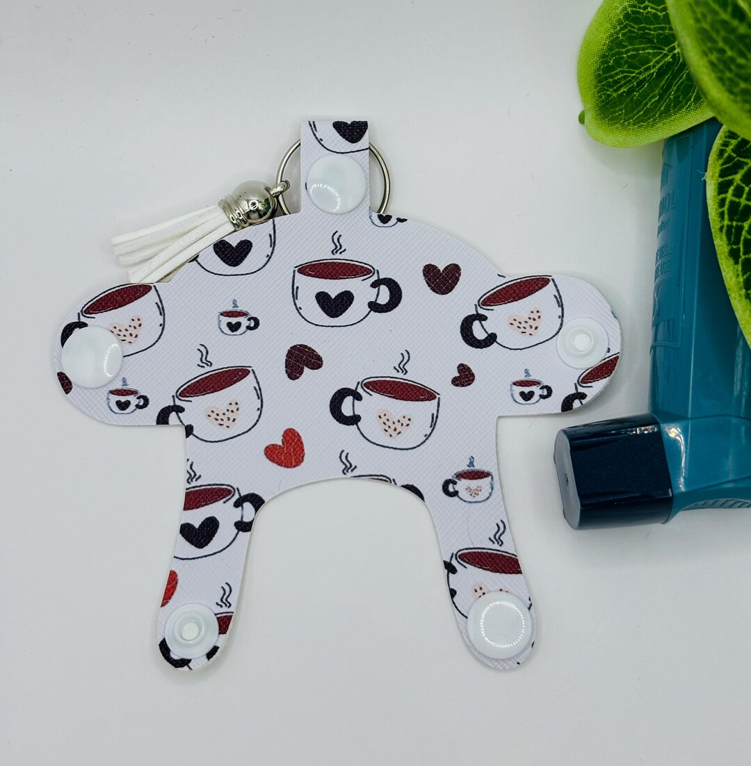 Coffee Cup Light N Easy Asthma Inhaler Wrap, Keychain, Vinyl Keyring ...