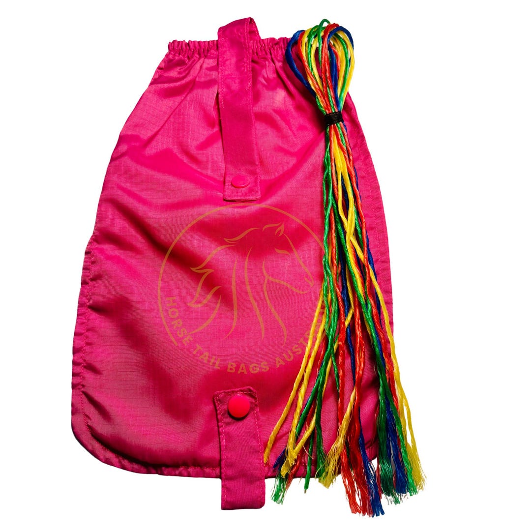 Pink Ripstop Horse Tail Bags With Fly Swisher | Waterproof Tail Bags ...