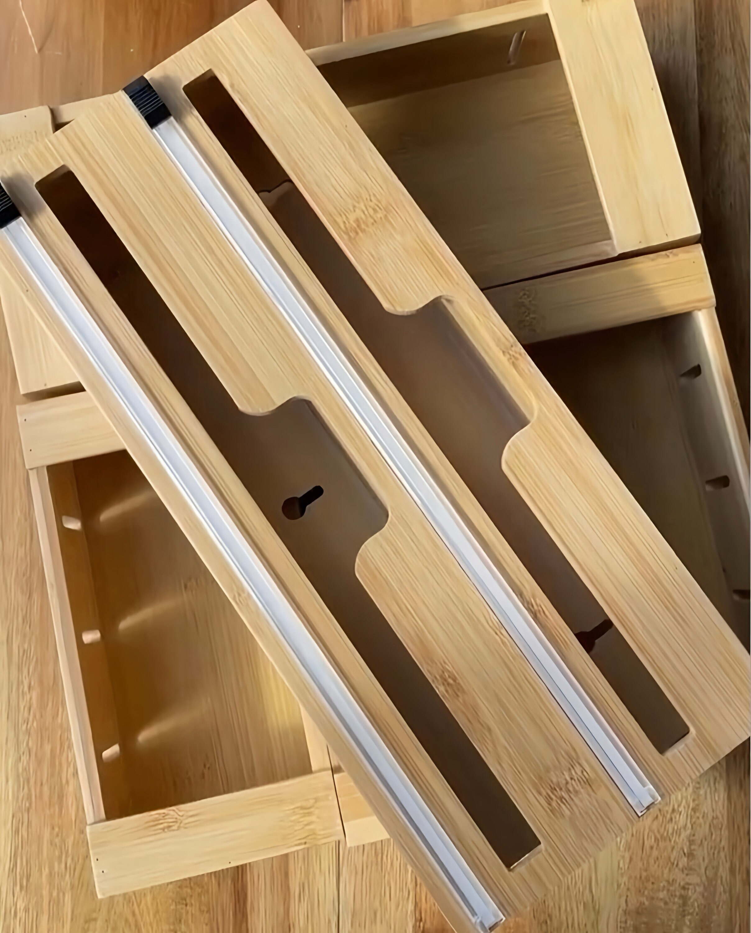 Wrap Dispenser With Cutter and Labels, Plastic Wrap, Aluminum Foil and ...