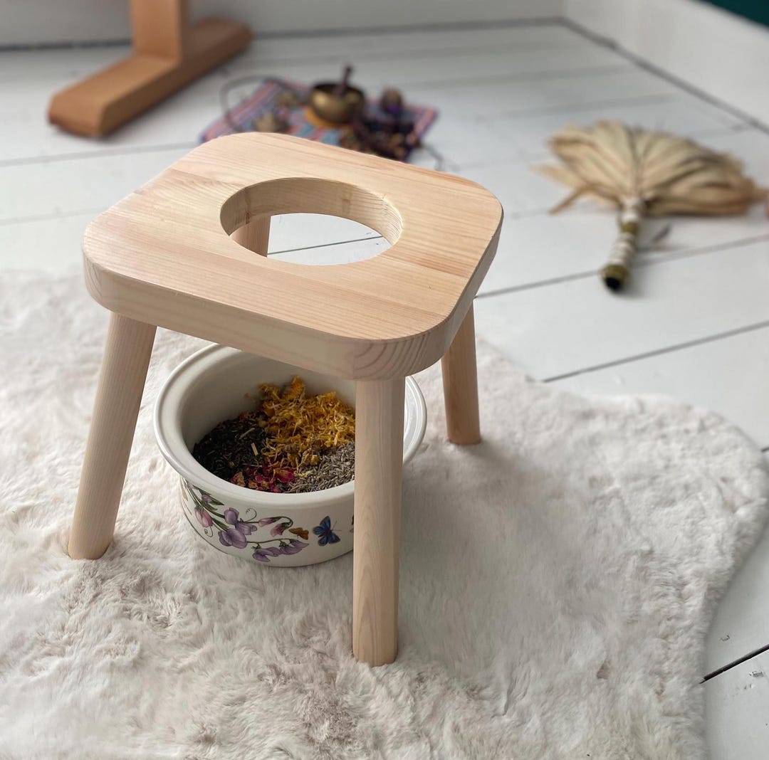 Handcrafted Wooden Yoni Steaming Stool – Non-toxic, Natural, Portable ...