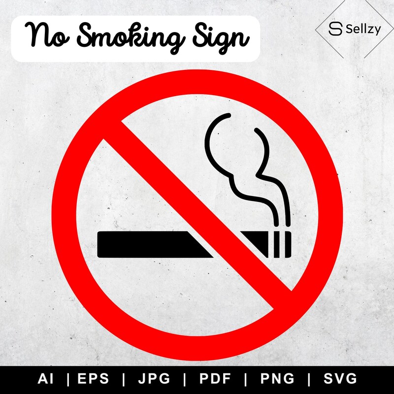 No Smoking Sign - Etsy