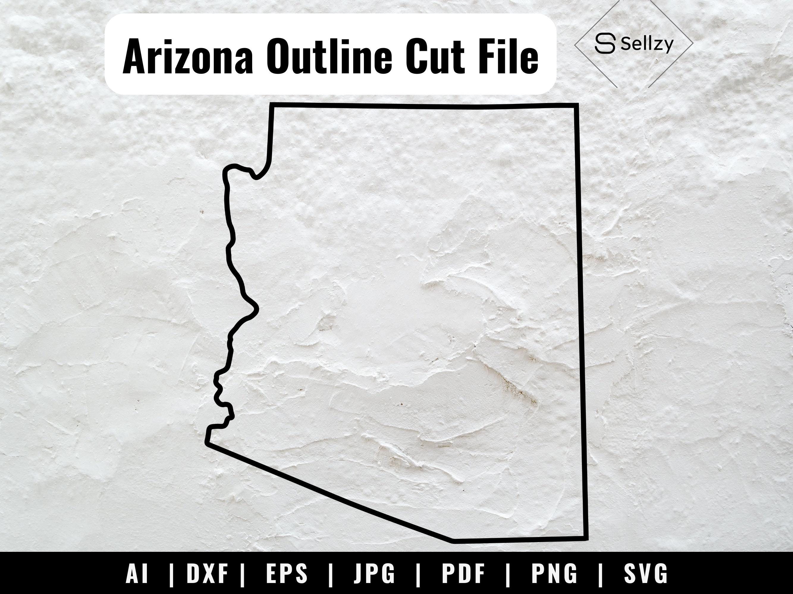 Arizona Outline SVG Files | Arizona Cut Files | Arizona Outline PNG ...
