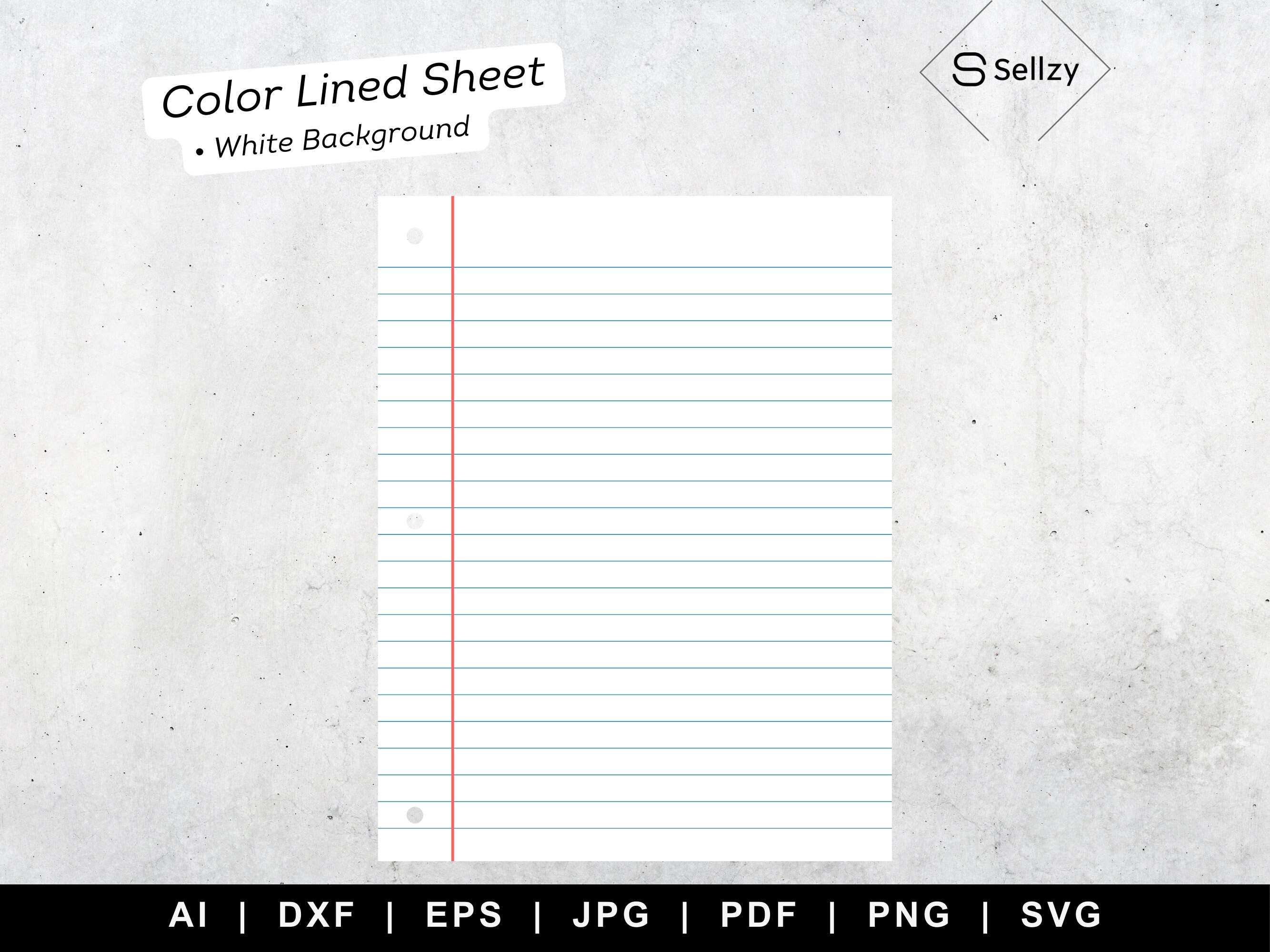 Lined Notebook SVG | Line Paper SVG | Digital Notebook Pages ...