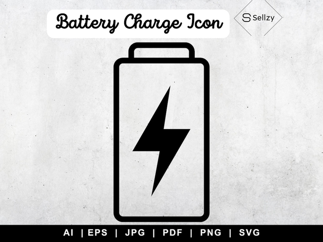 Battery Charge Icon SVG | Battery SVG | Battery Charging SVG | Battery ...